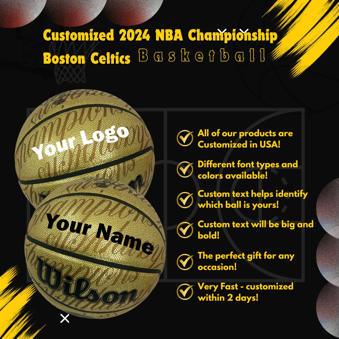 Customized 2024 NBA Championship Boston Celtics Basketball – Sports Customs