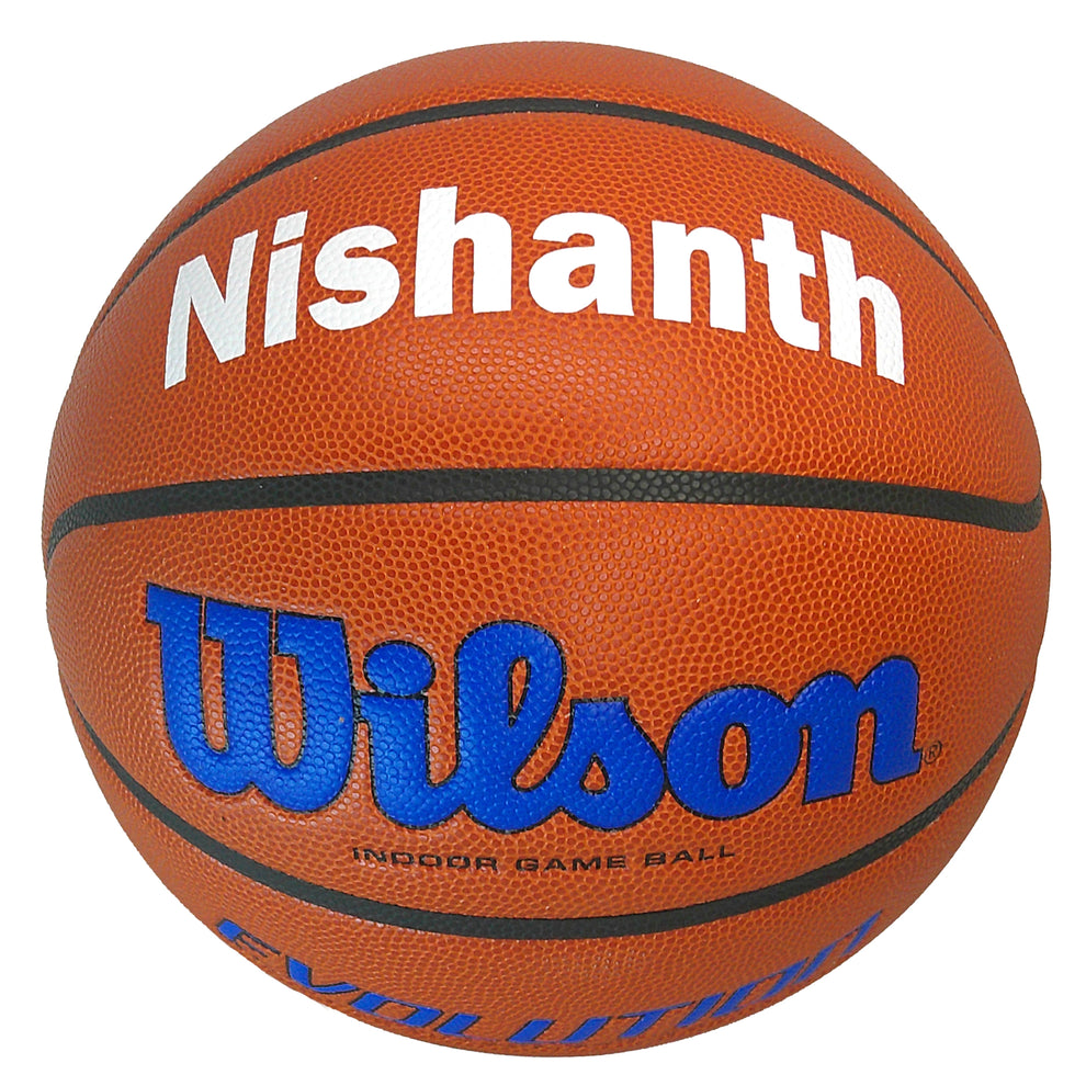 Customized Wilson Blue Evolution Basketball – Sports Customs