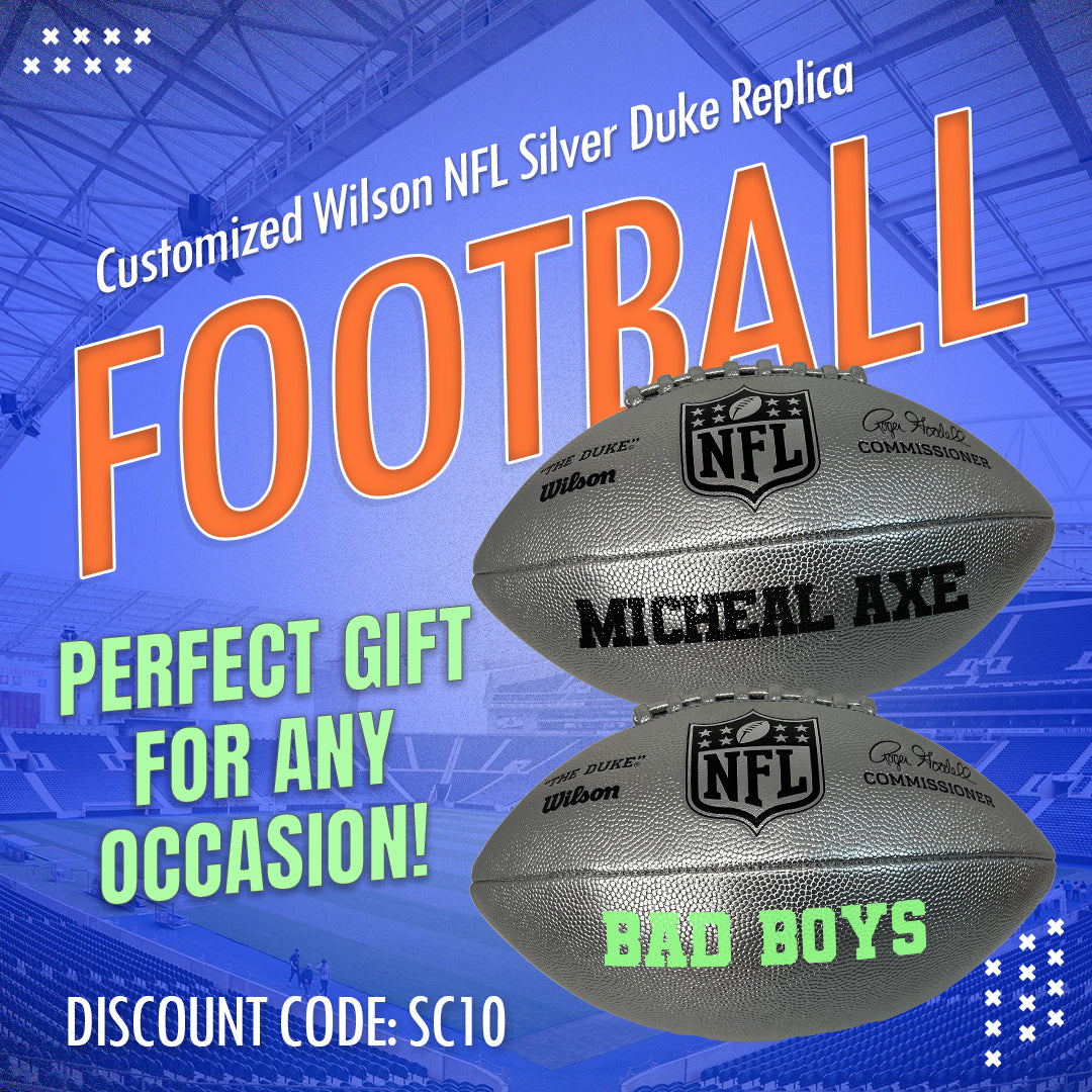 Customized Wilson NFL Silver Duke Replica Football Official Size ...